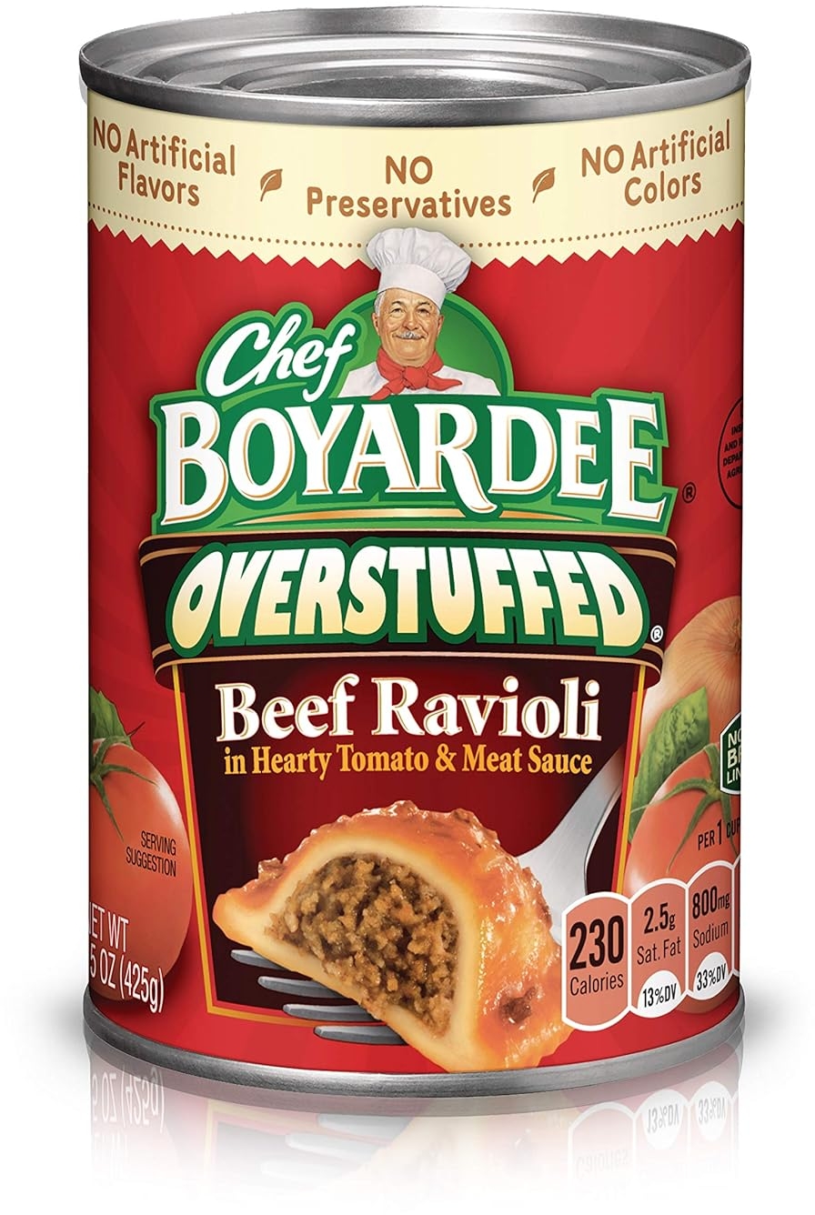 Amazon Deal on Chef Boyardee Overstuffed Beef Ravioli, 15 oz, 12 Pack ...