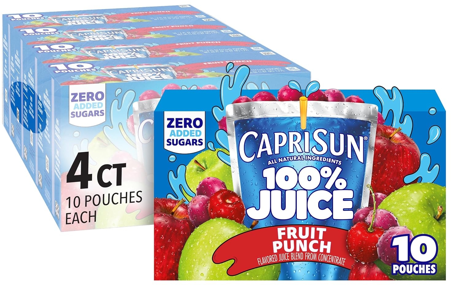 Deal on Capri Sun 100% Juice Fruit Punch Kids Juice Blend, 40 ct (4 ...
